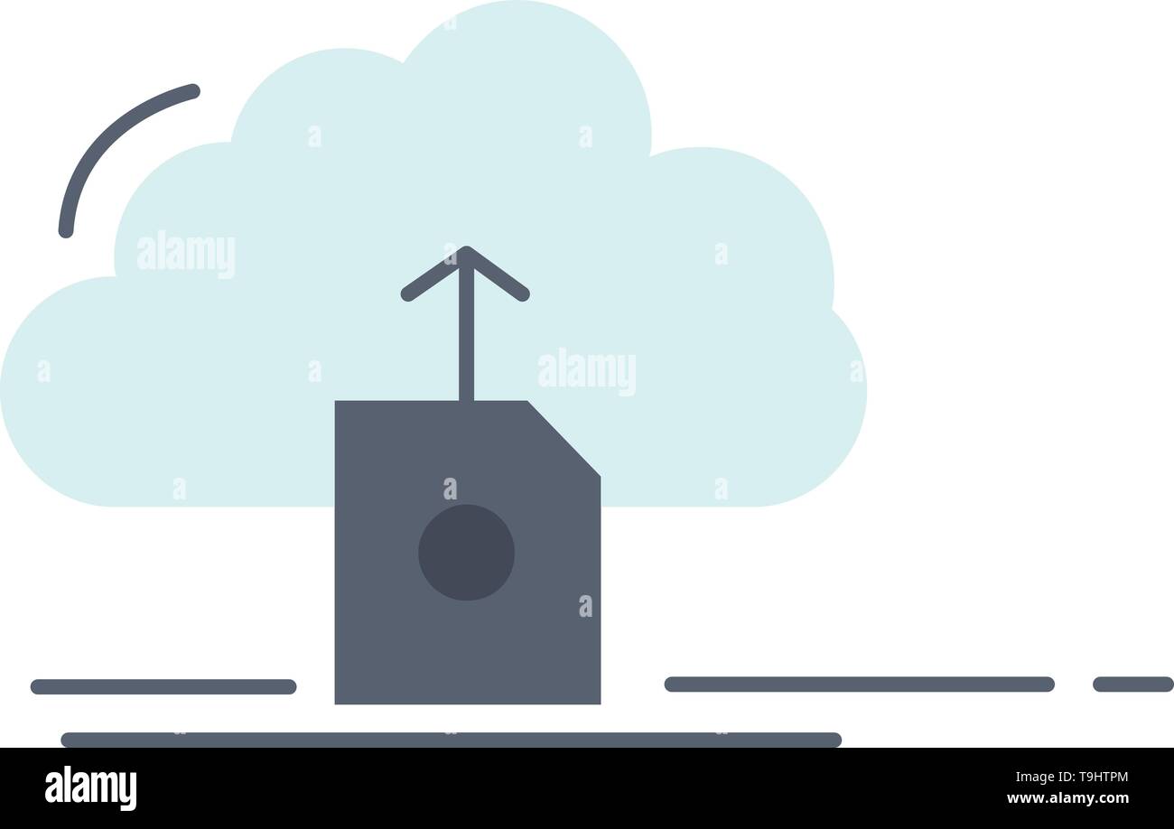 Cloud Upload Save Data Computing Flat Color Icon Vector Stock