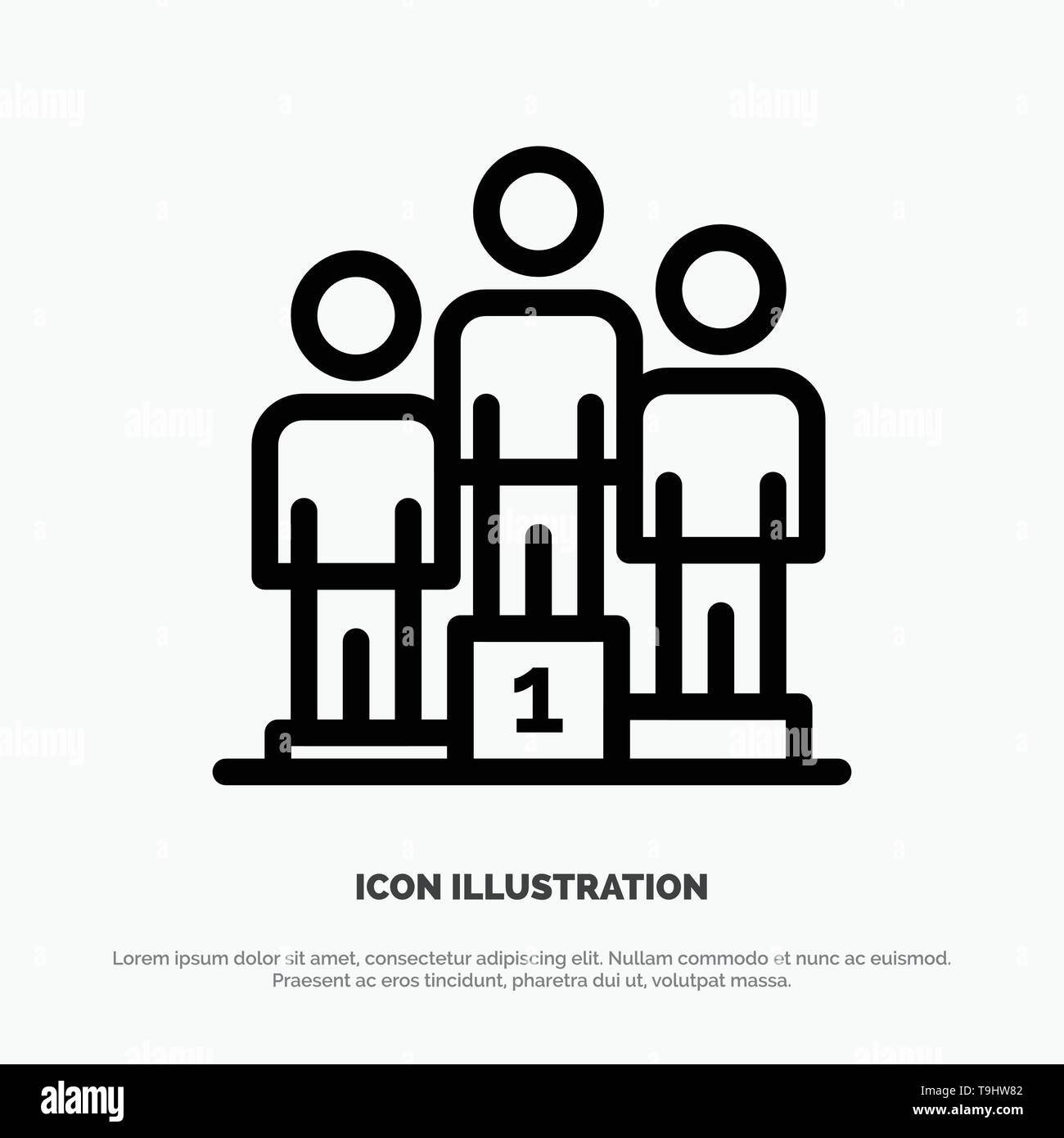Winners, Pedestal, Podium, Winners Line Icon Vector Stock Vector Image ...