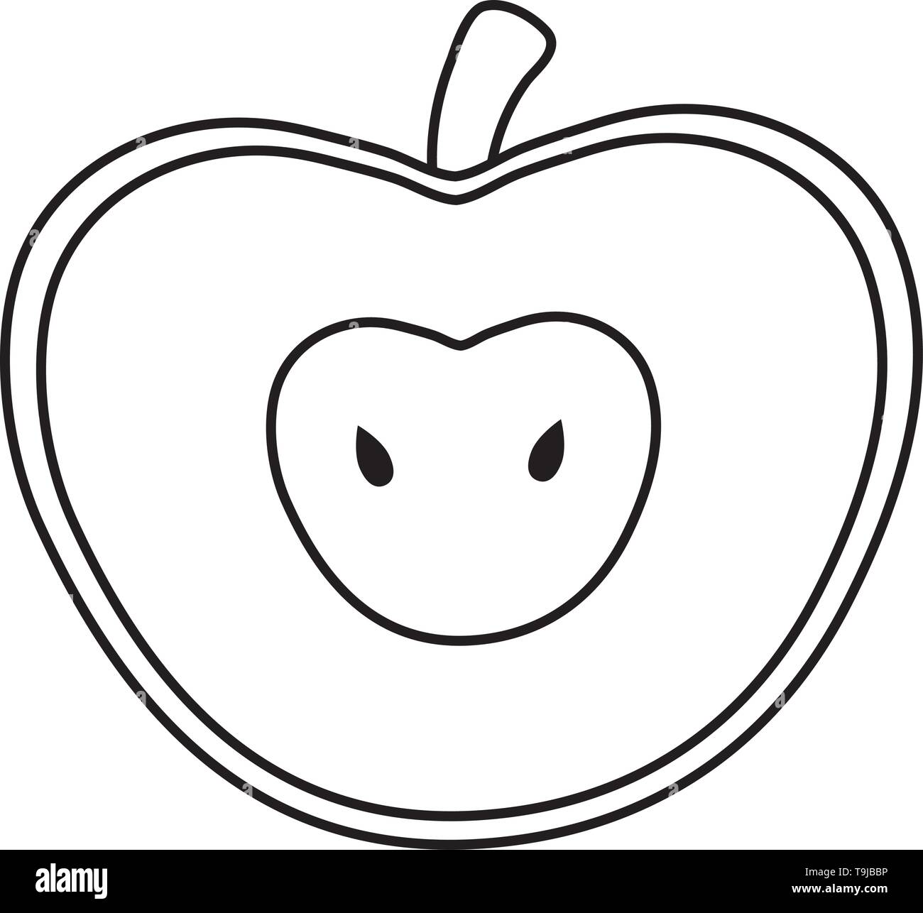 delicious tasty fruit apple cartoon vector illustration graphic design ...