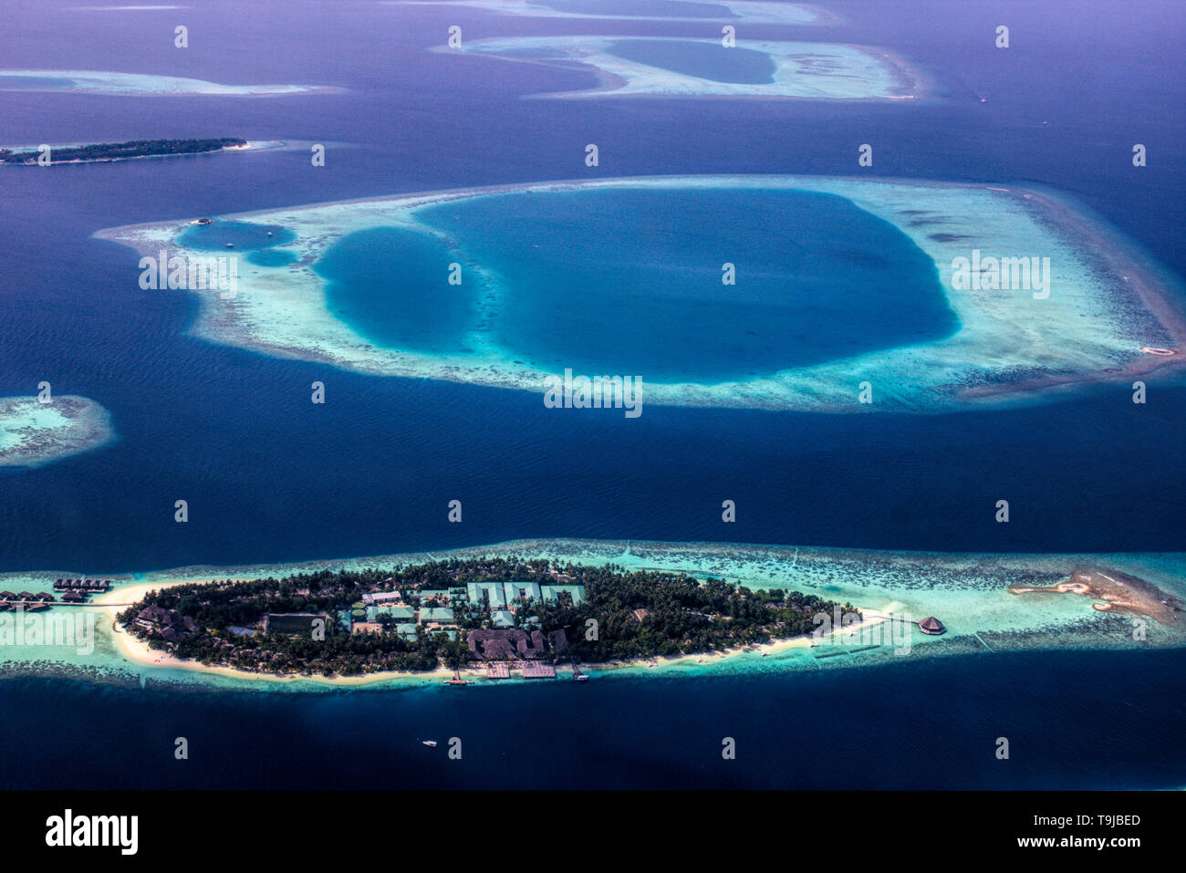 This unique image shows the Maldives photographed from a plane from ...