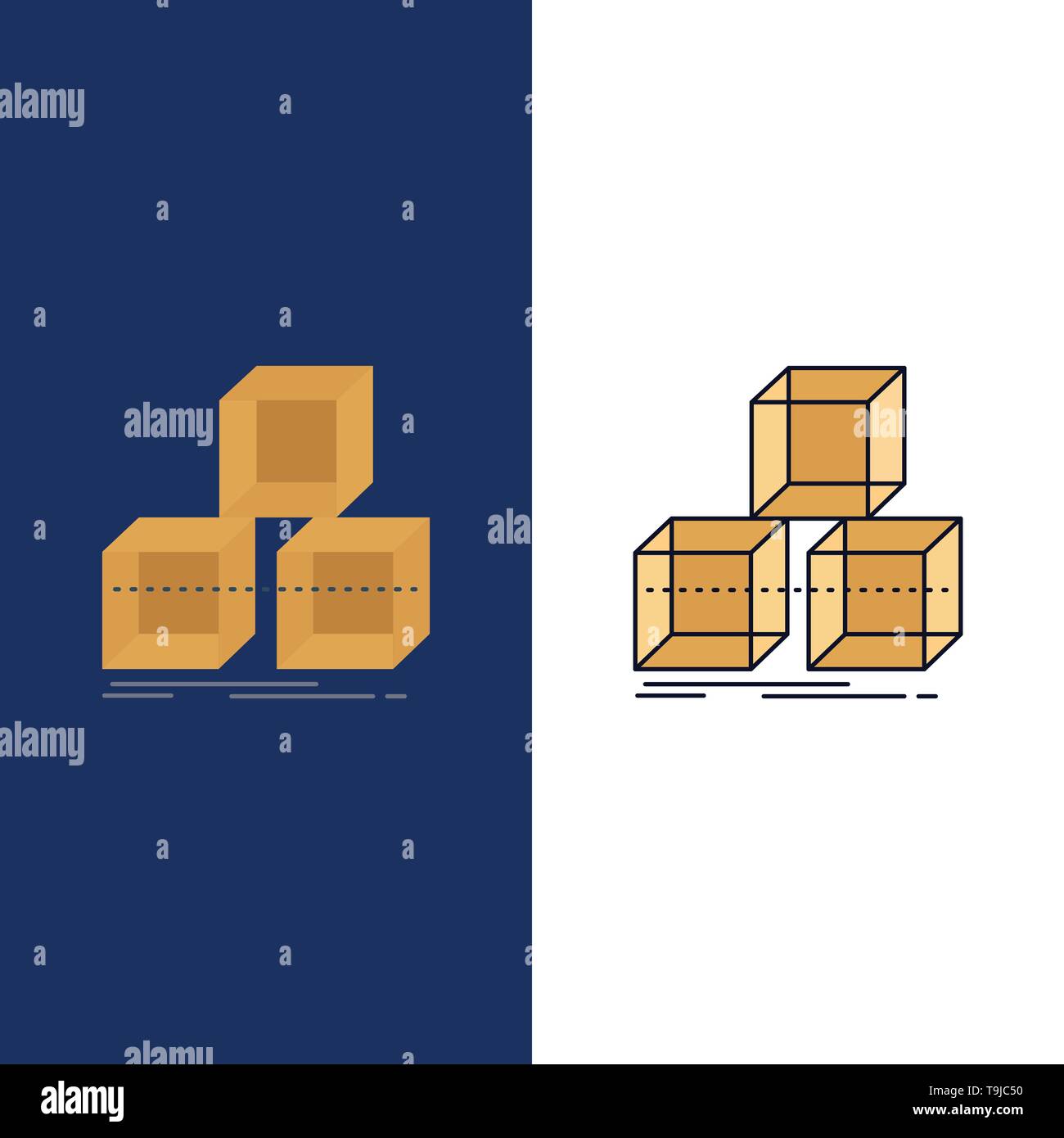 Color graphic three boxes Stock Vector Images - Alamy