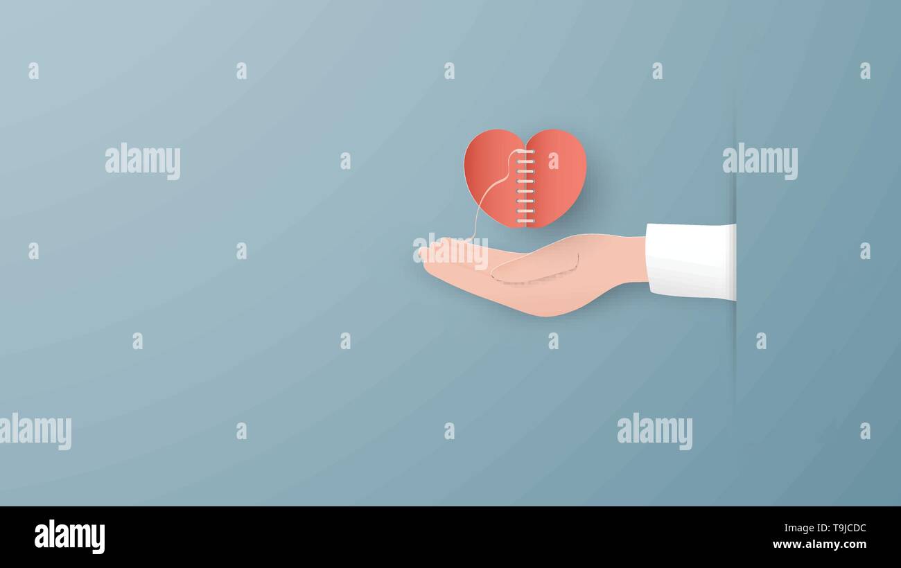 Vector illustration in concept of health insurance. Template element ...