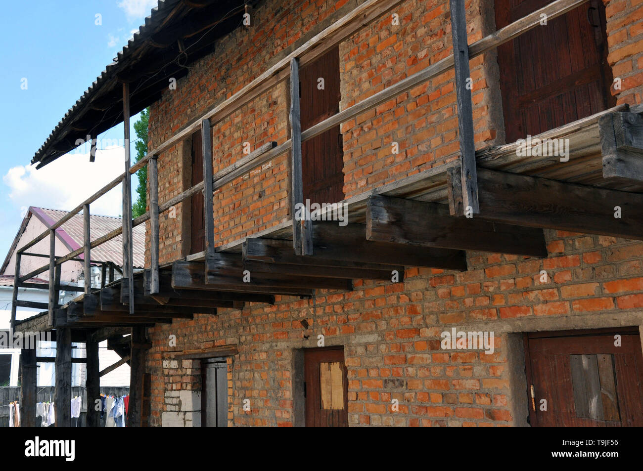 warehouse building with individual rooms in the courtyard of a ...