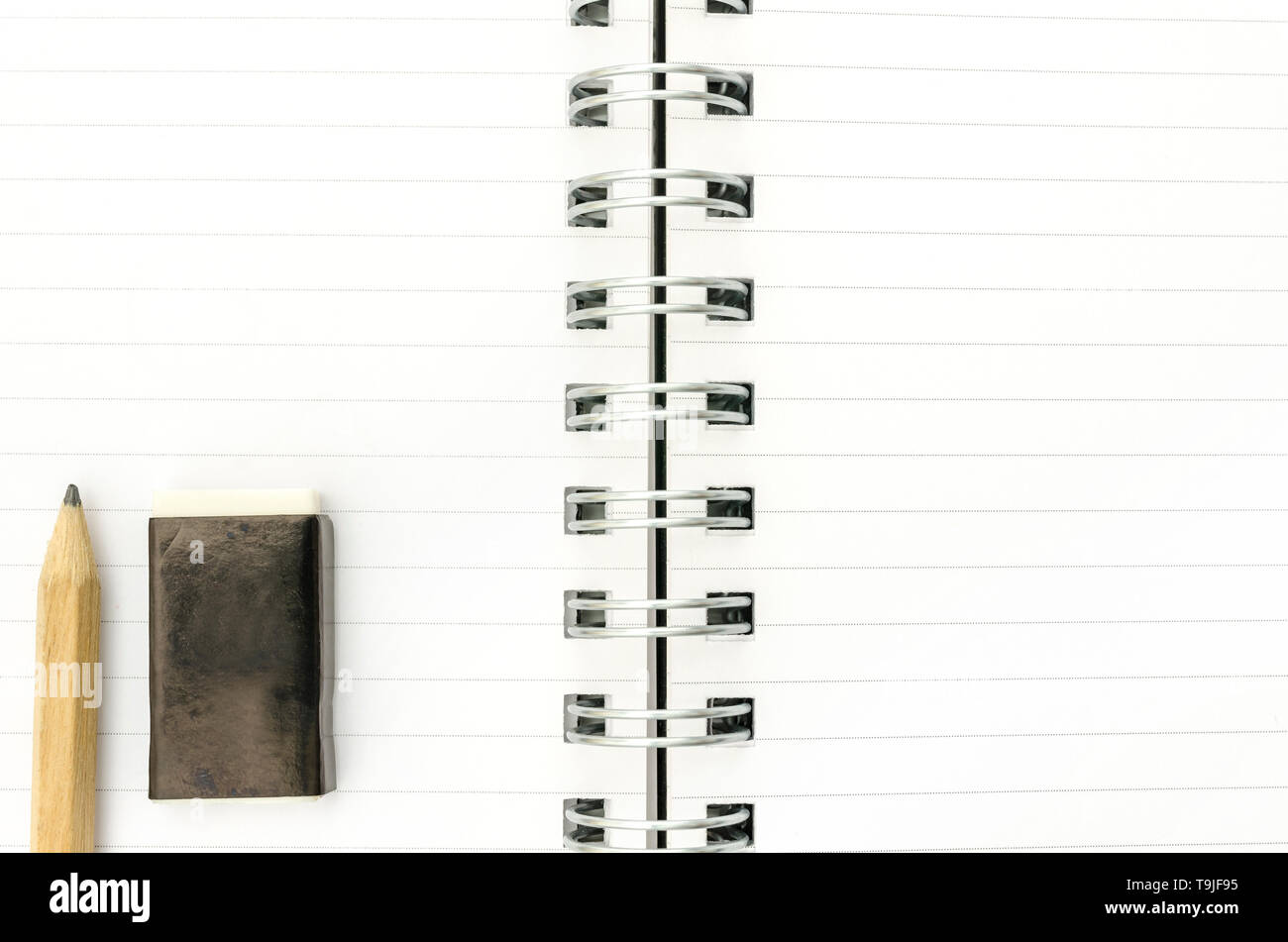Open empty spiral notebook ready for your text or logo Stock Photo - Alamy