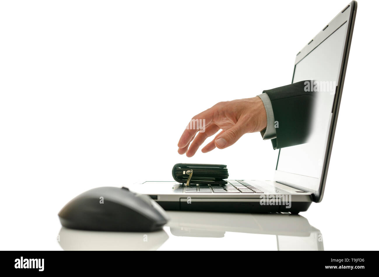Computer screen hand coming out hi-res stock photography and images - Alamy