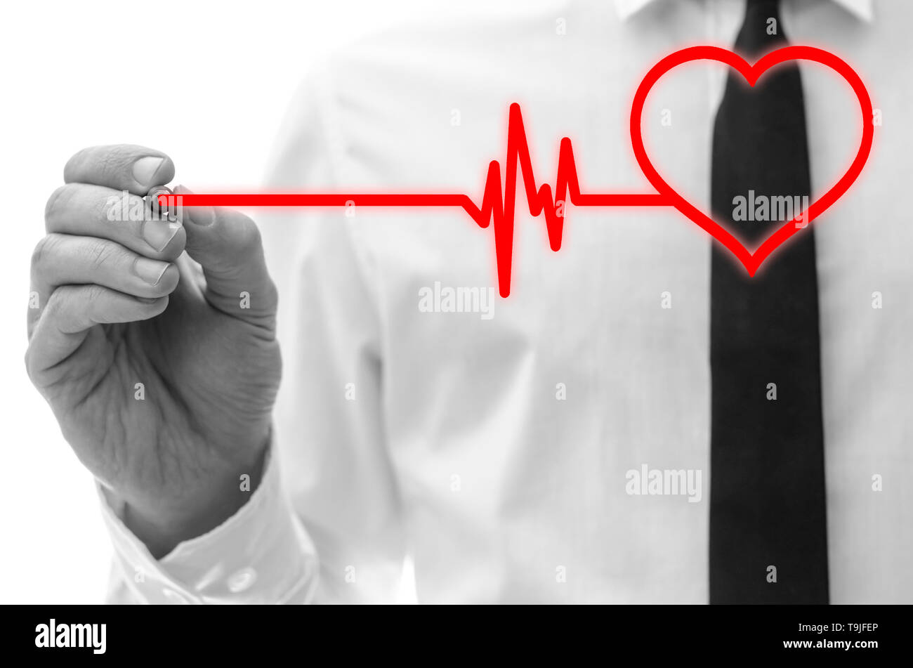 Heartbeat hand drawing hi-res stock photography and images - Alamy