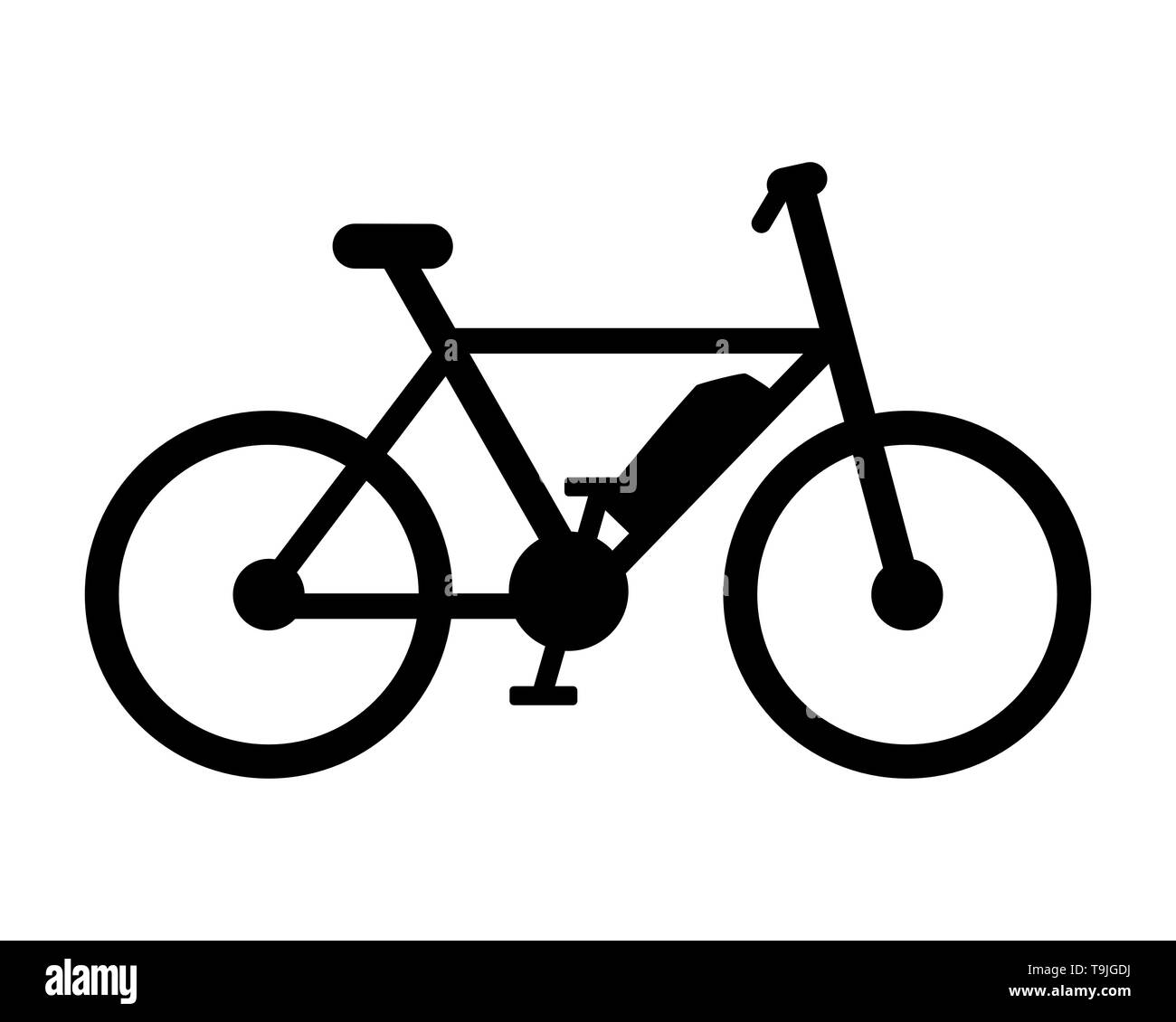 Pictogram of e-bike on white background Stock Photo - Alamy