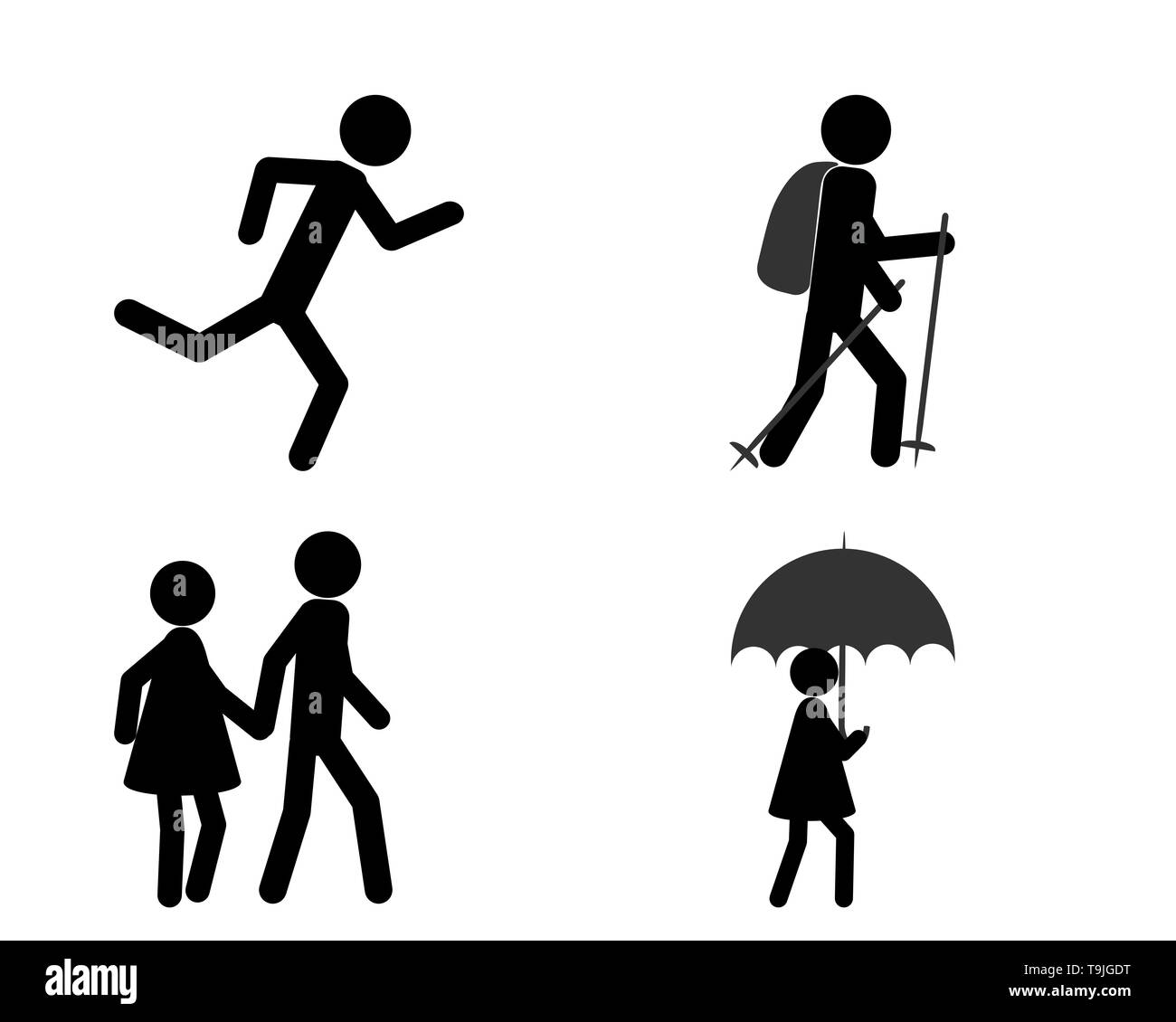 Human activities icon Black and White Stock Photos & Images - Alamy