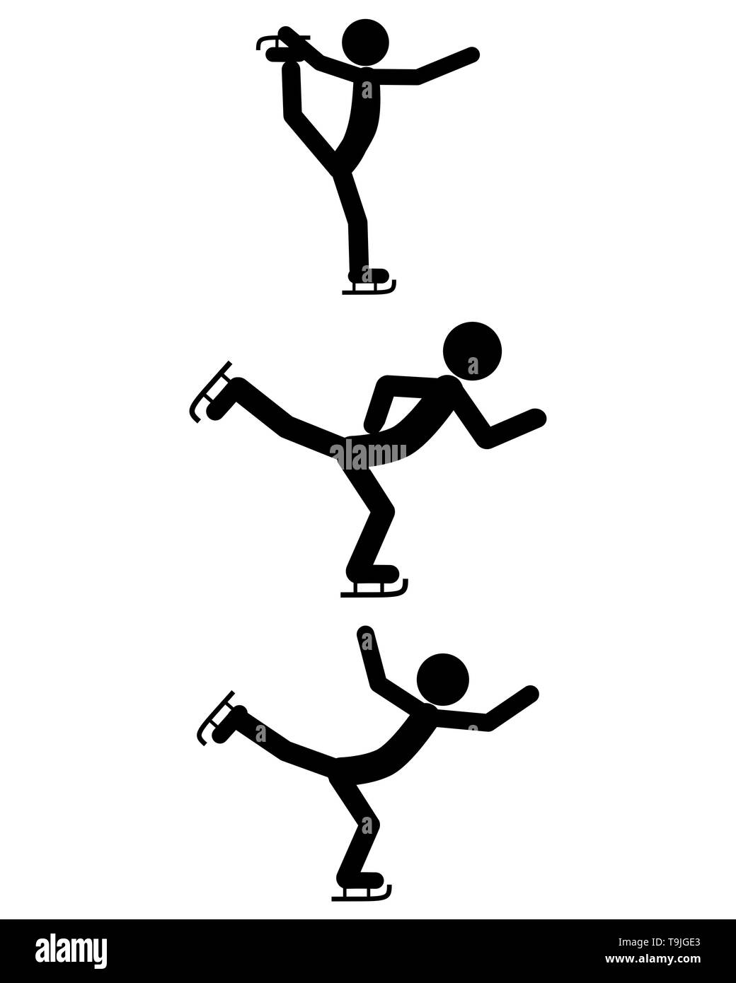 Ice skating woman man Black and White Stock Photos & Images - Alamy