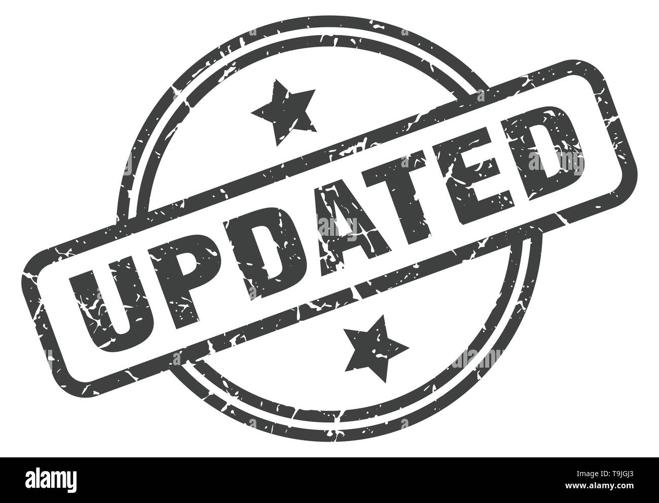 updated stamp isolated on white Stock Vector Image & Art - Alamy