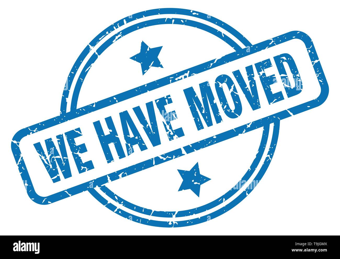 we have moved round vintage grunge stamp Stock Vector Image & Art - Alamy
