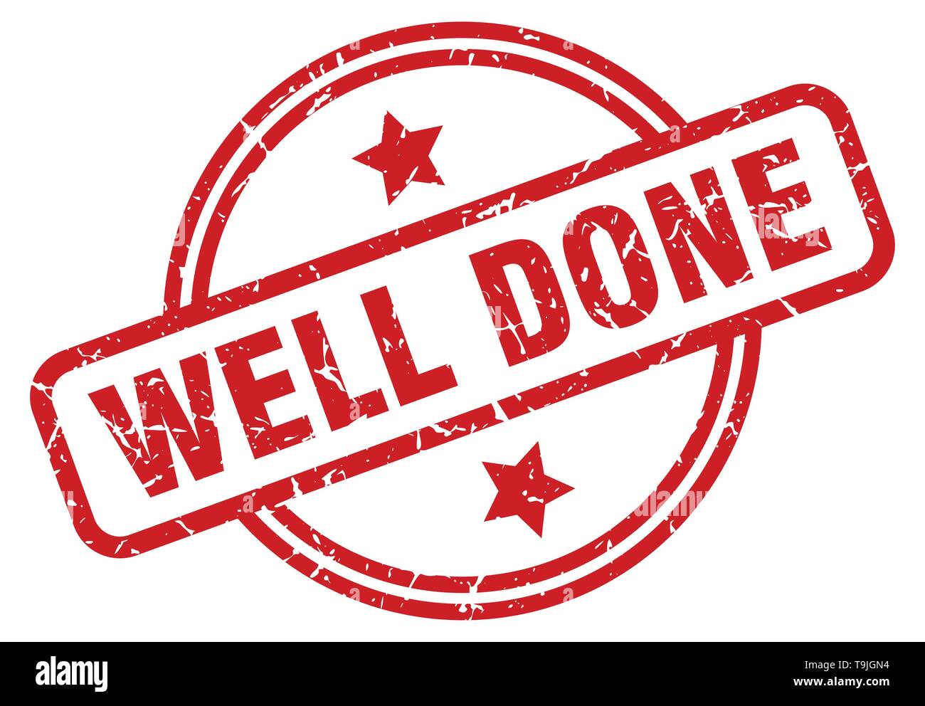 well done round grunge isolated stamp Stock Vector Image & Art - Alamy