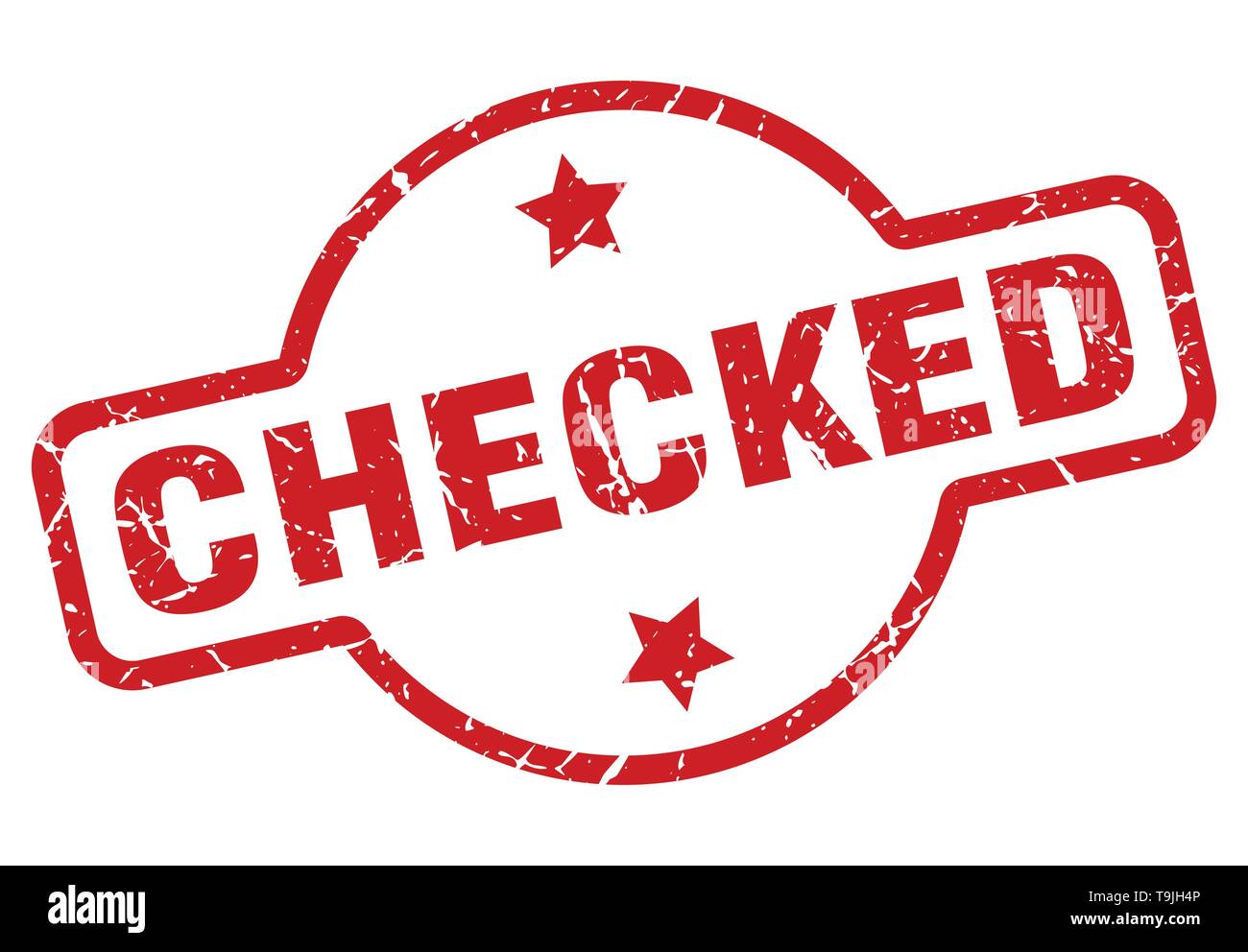 checked stamp isolated on white Stock Vector Image & Art - Alamy