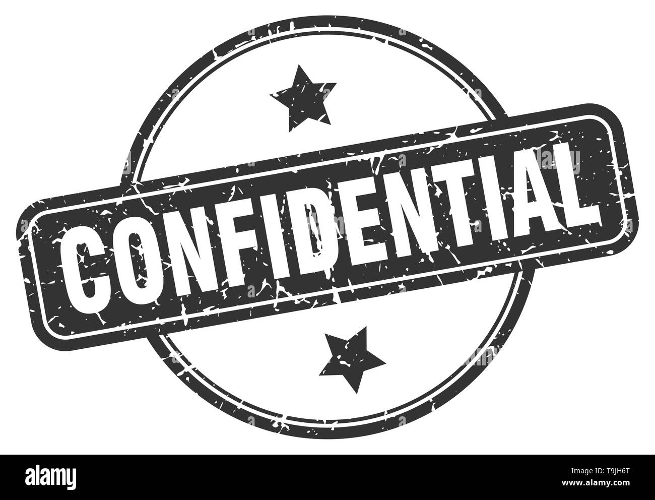 Confidential stamp sign round Black and White Stock Photos & Images - Alamy