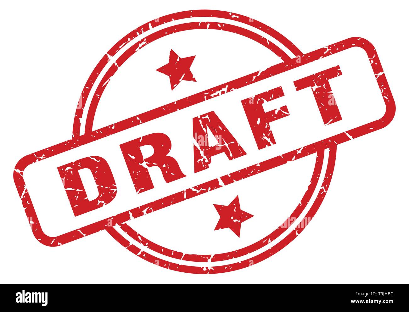draft round grunge isolated stamp Stock Vector Image & Art - Alamy