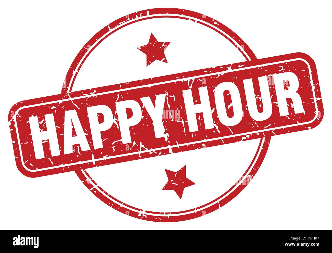 happy hour vintage round isolated stamp Stock Vector Image & Art - Alamy