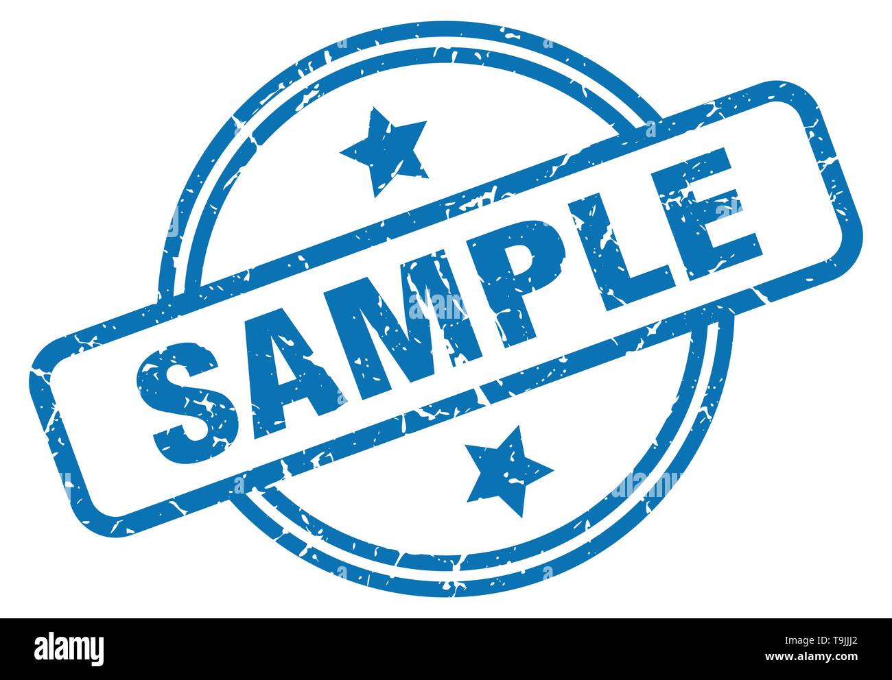Sample blue grunge round stamp hi-res stock photography and images - Alamy