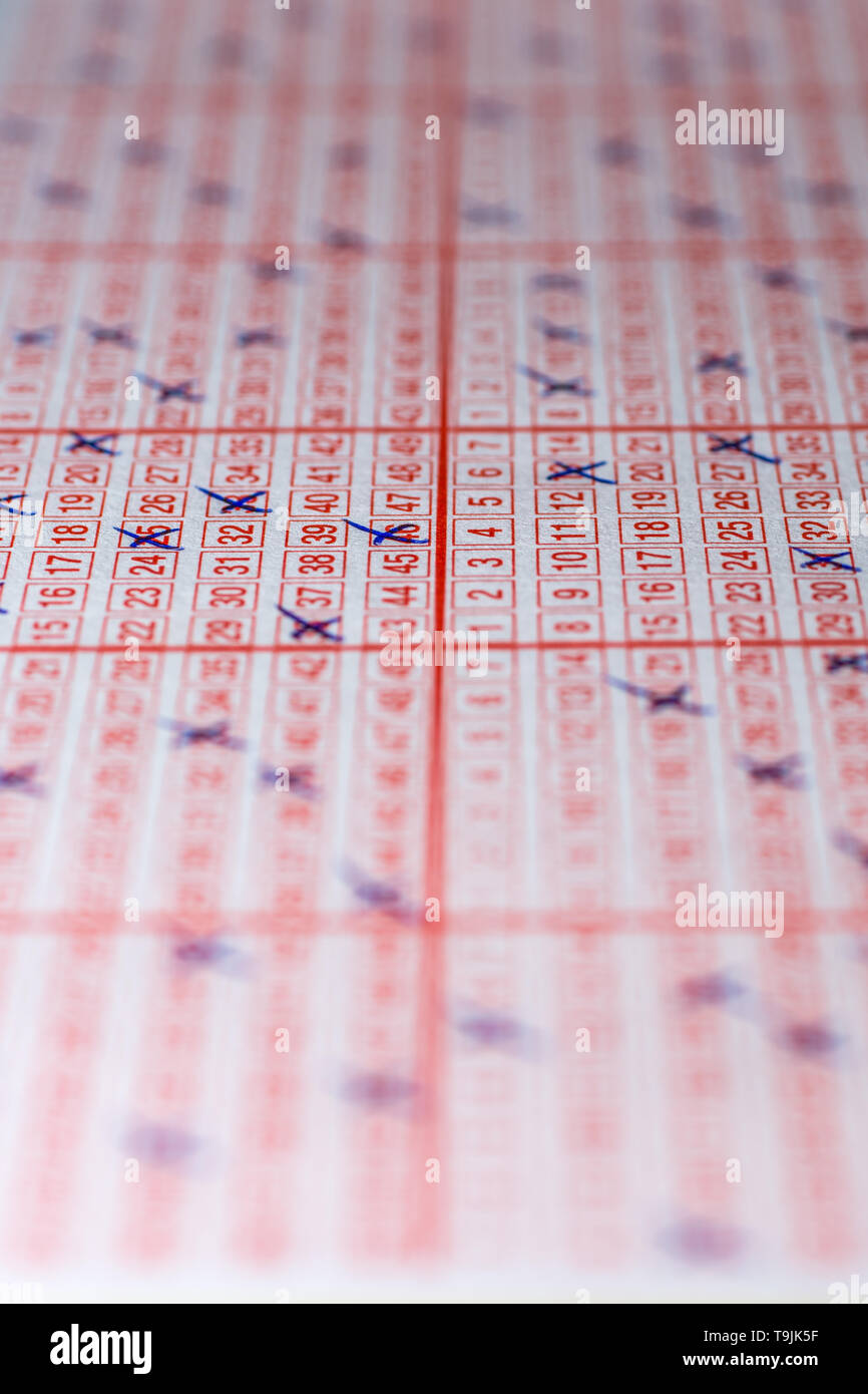 Completely filled lottery ticket Stock Photo - Alamy