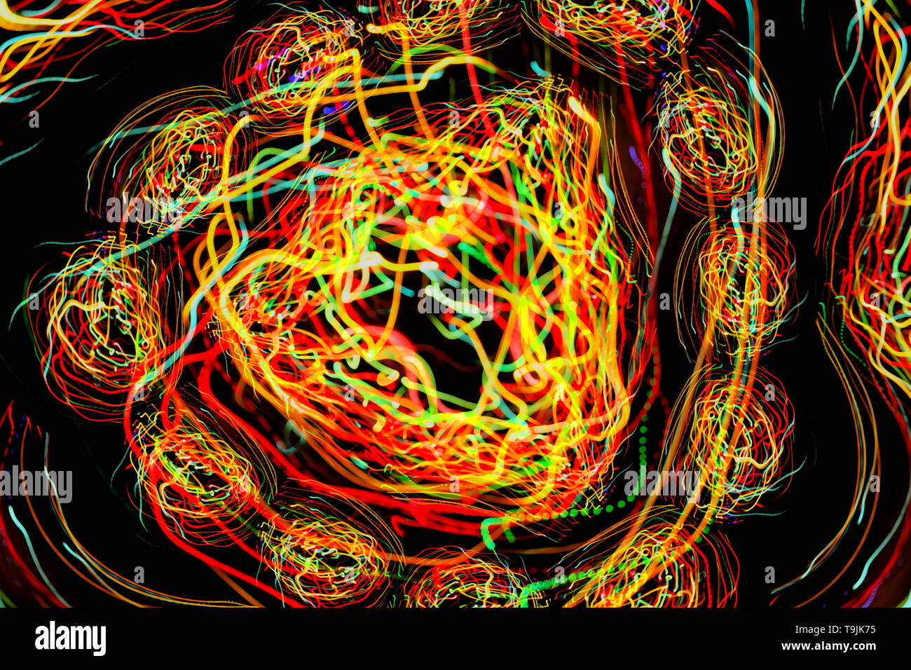 Abstract color pattern of motion neon lights Stock Photo - Alamy