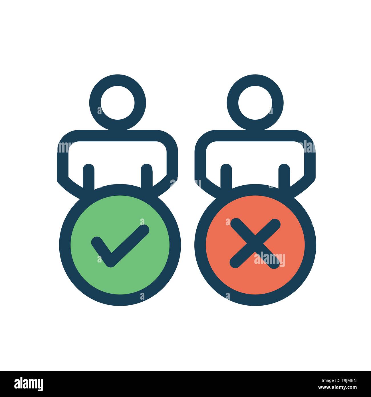 Do's and Don't or Good and Bad Icons with Positive and Negative Symbols ...