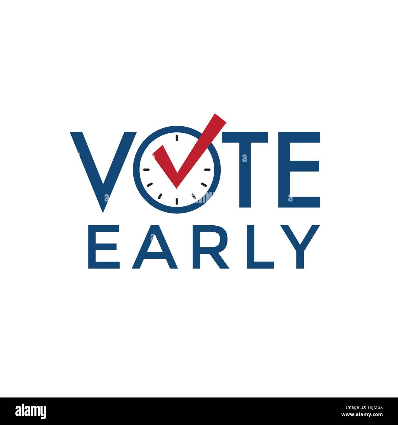 Early Voting Icon with Vote, Icon, & Patriotic Symbolism and Colors ...