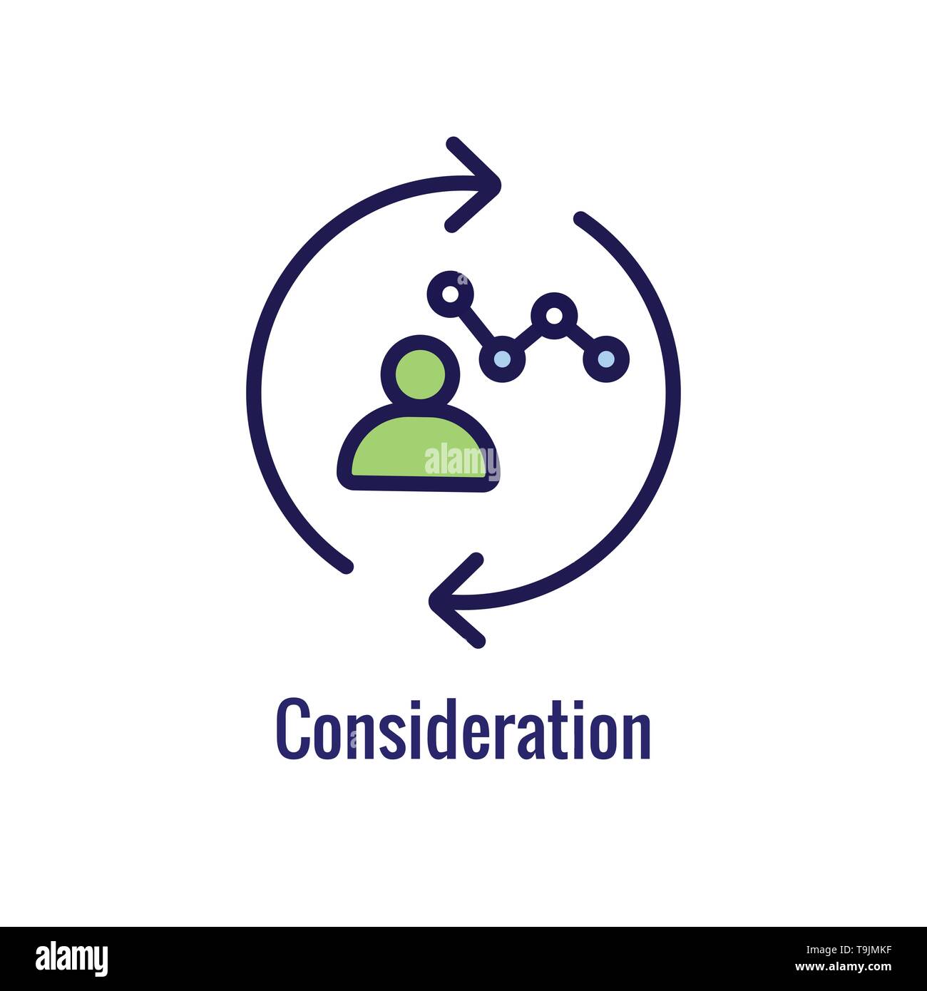 New Business Process Icon | Consideration phase Stock Vector Image ...