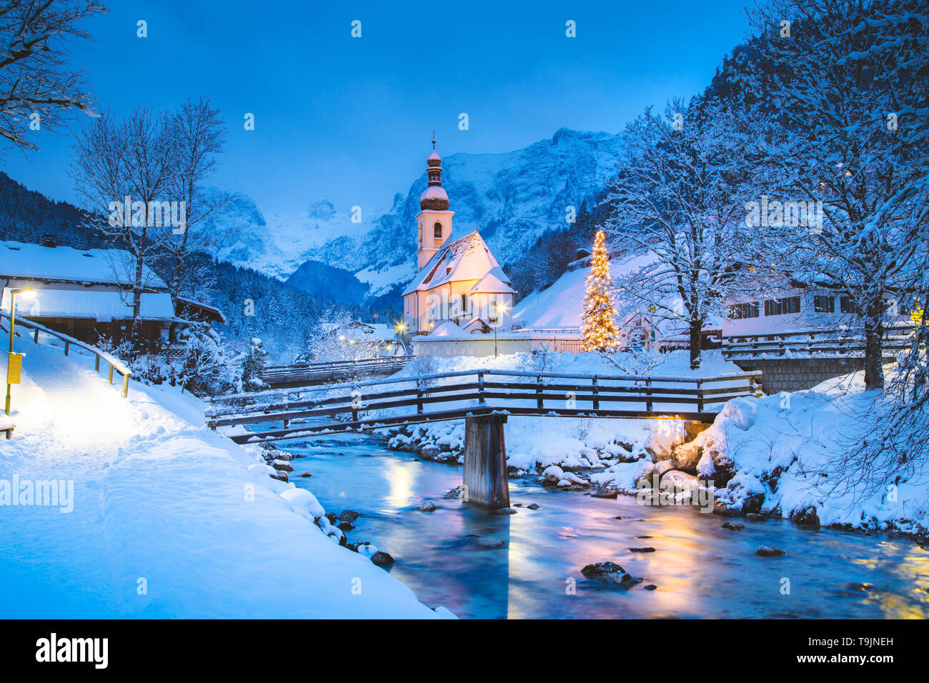 Beautiful twilight view of Sankt Sebastian pilgrimage church with ...