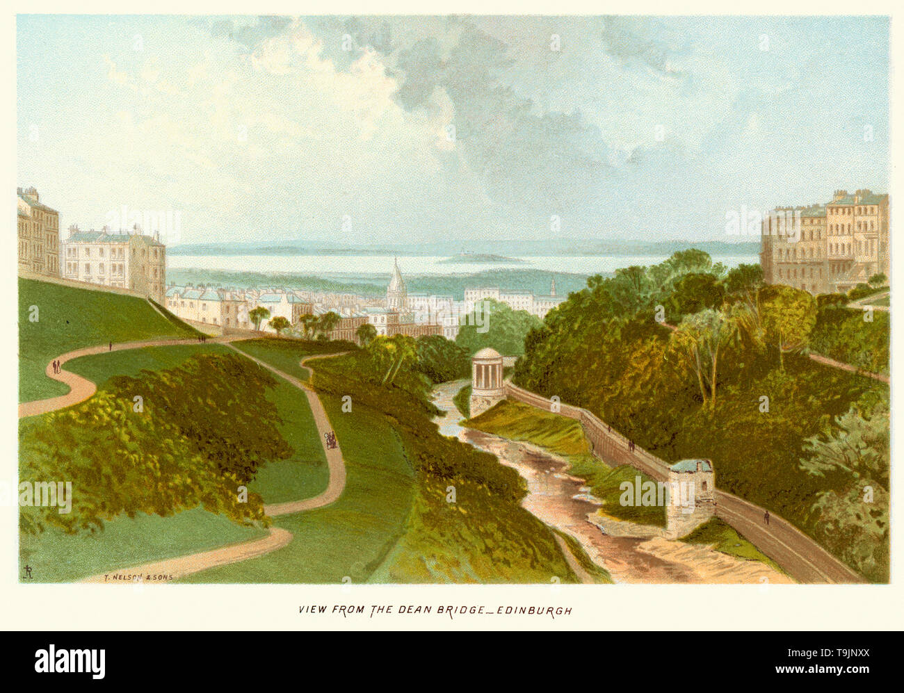 Vintage print of Edinburgh Scotland from the Dean Bridge circa 1880 ...