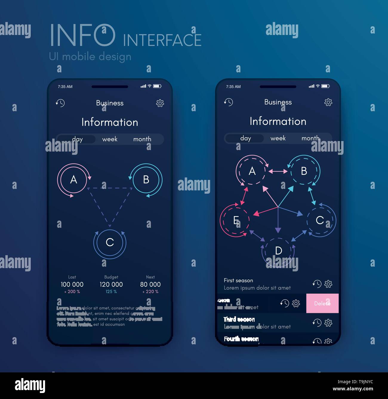 Mobile phone application for analytics. stock vector Stock Vector Image ...