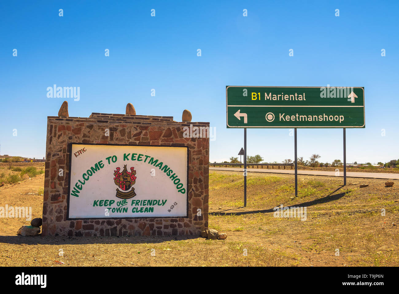 Welcome to Keetmanshoop road sign situated along the B4 national road ...