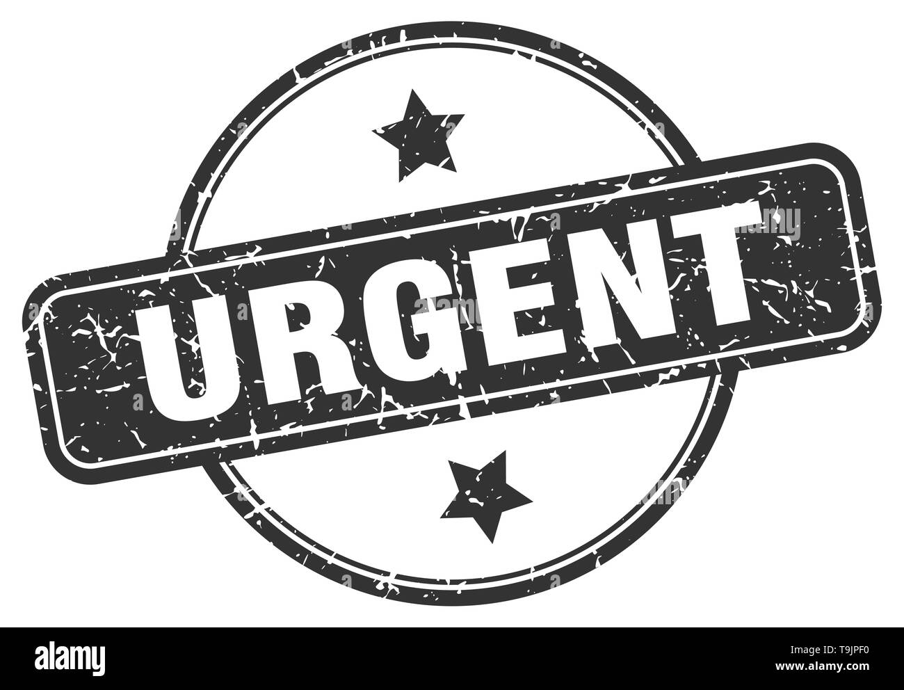 Urgent sign black round Black and White Stock Photos & Images - Alamy