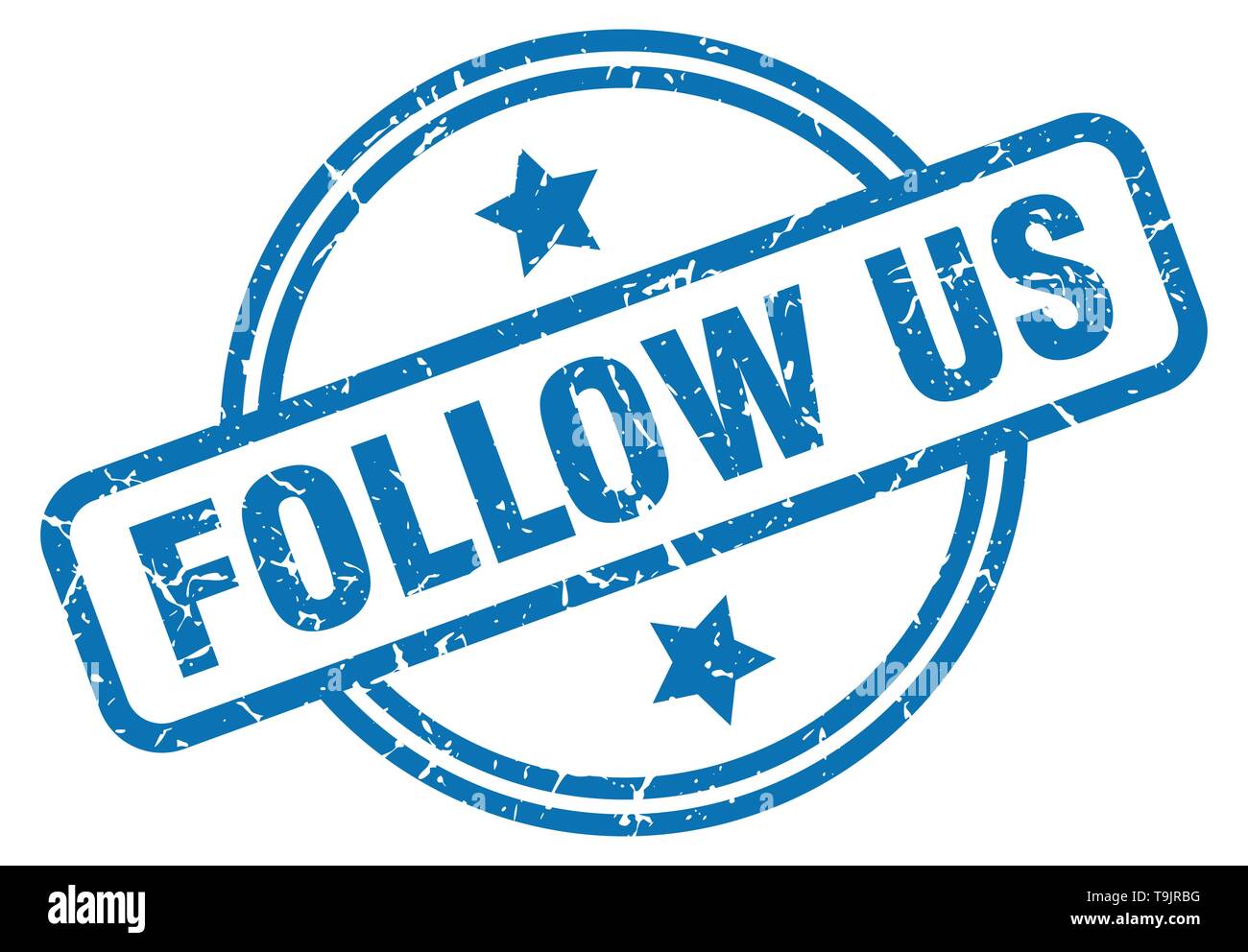 follow us round vintage grunge stamp Stock Vector Image & Art - Alamy