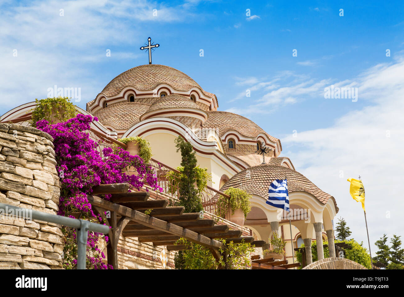 View of Monastery of Archangel Michael, Thassos island, Greece Stock ...