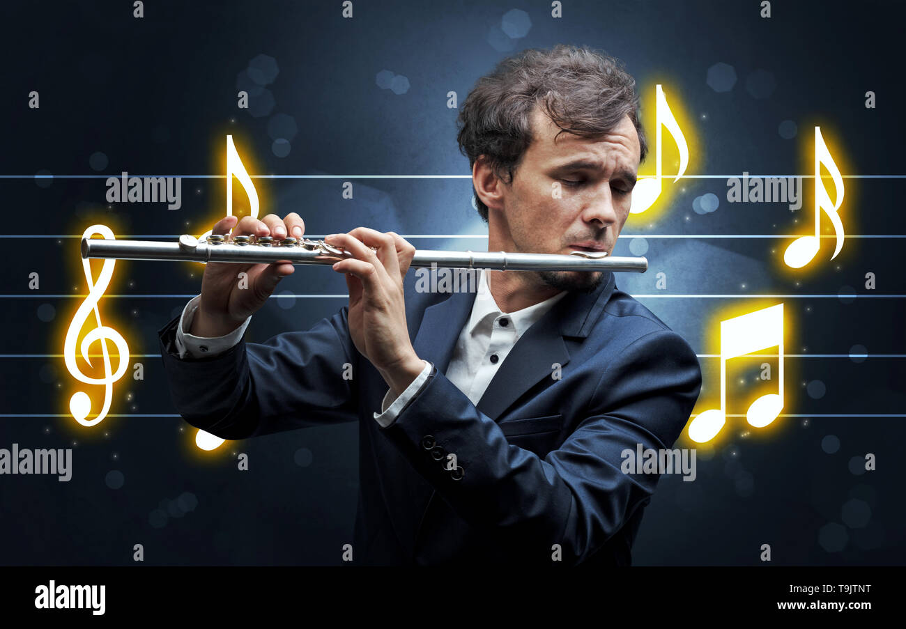 Young flautist hi-res stock photography and images - Alamy