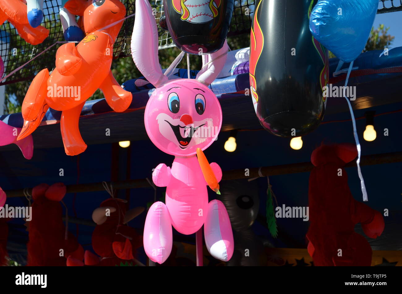Inflatable Pink Rabbit Toy at the Royal Easter Show Stock Photo - Alamy