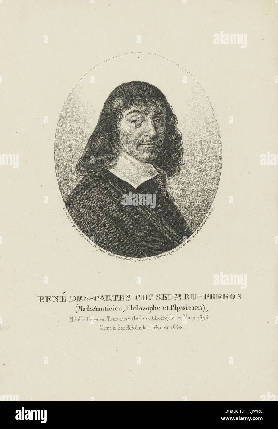 Portrait of the philosopher René Descartes (1596-1650). Museum: PRIVATE ...