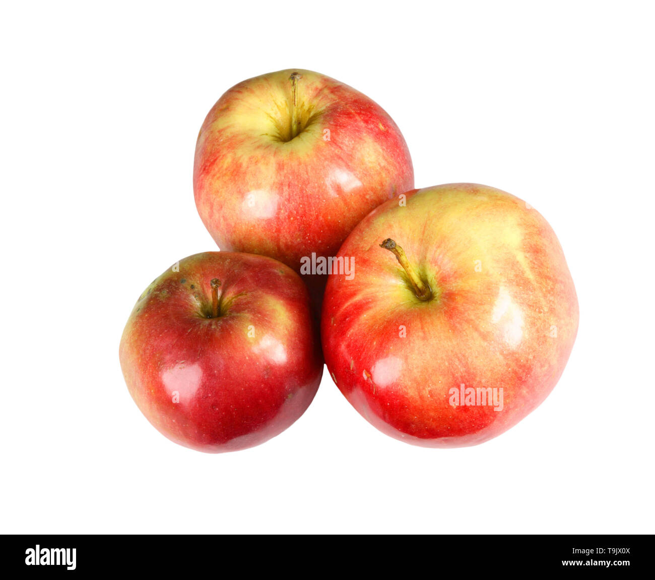 three apples on white background Stock Photo - Alamy