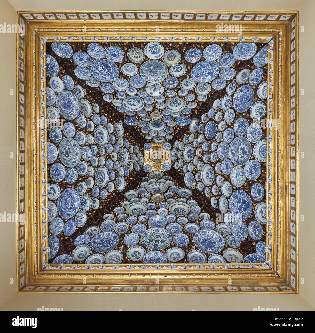 The ceiling of the Porcelain Room at the Santos Palace in Lisbon ...