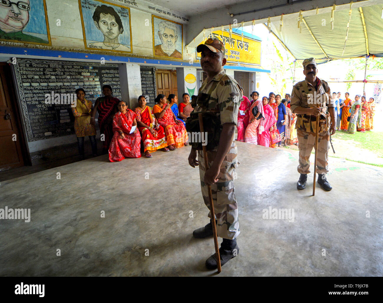 A CISF (Central Industrial Security Force) officers seen standing on ...