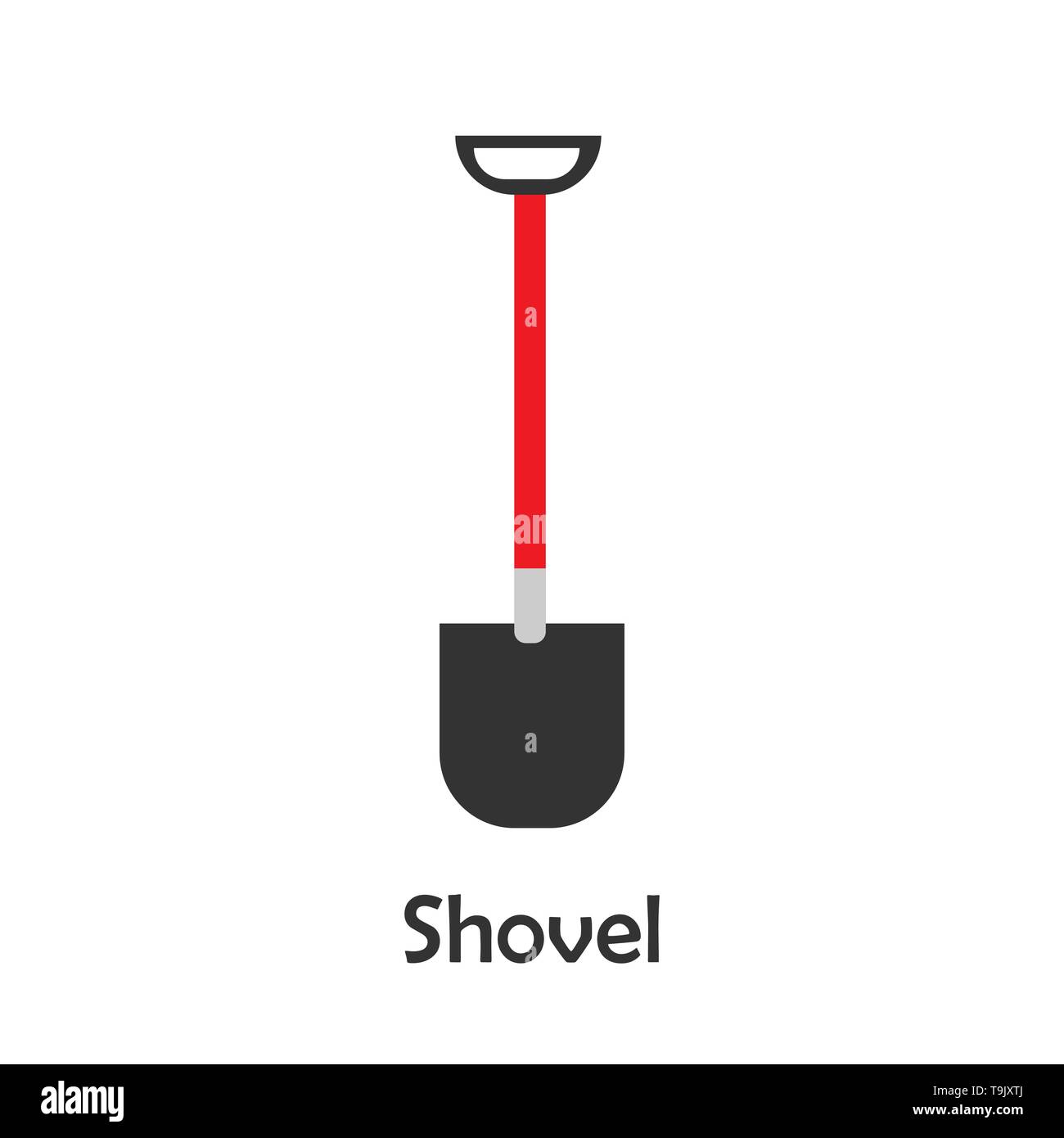 Shovel in cartoon style, marine card for kid, preschool activity for ...