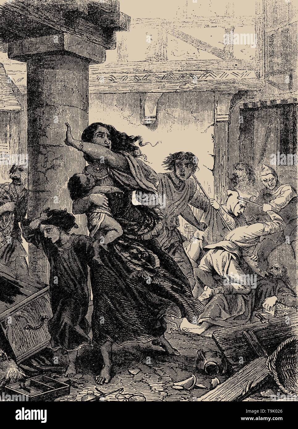 Rhineland Massacre of the Jews in 1096. From Histoire populaire de la ...
