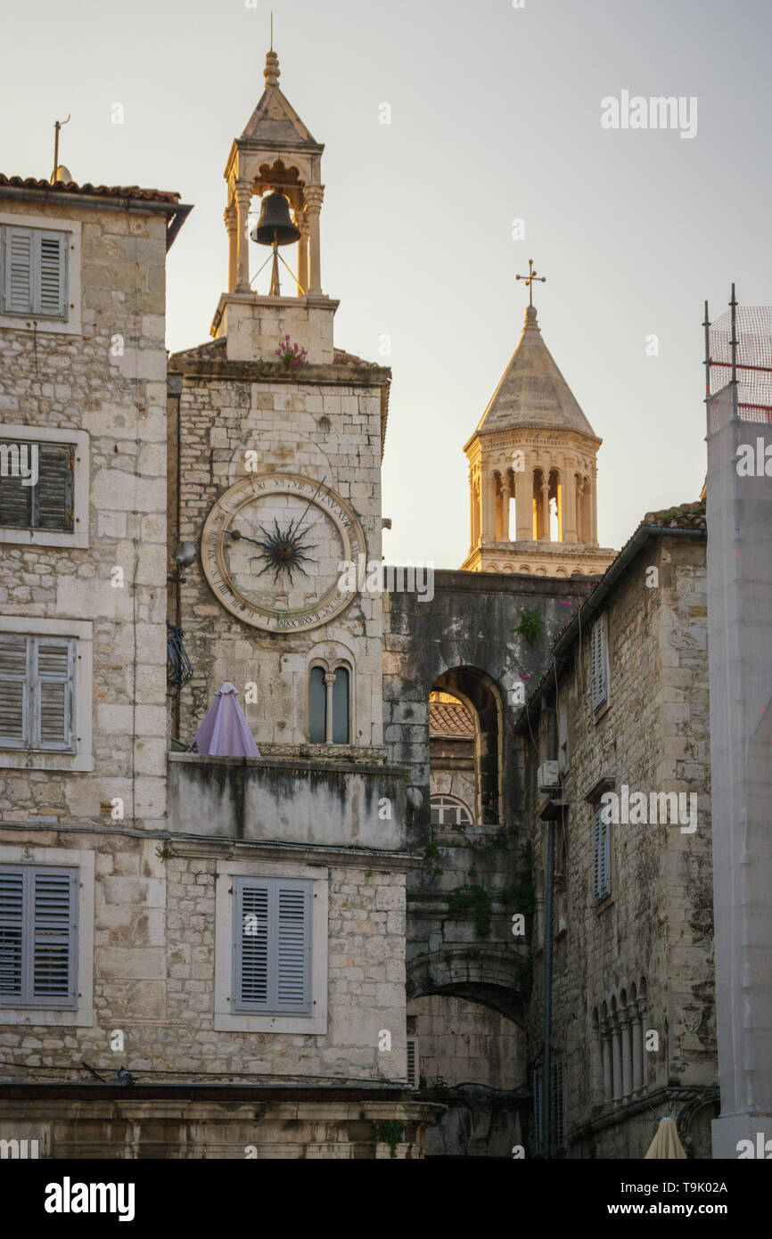 The so called Bell Tower under the clock - Old Town of Split - Croatia ...
