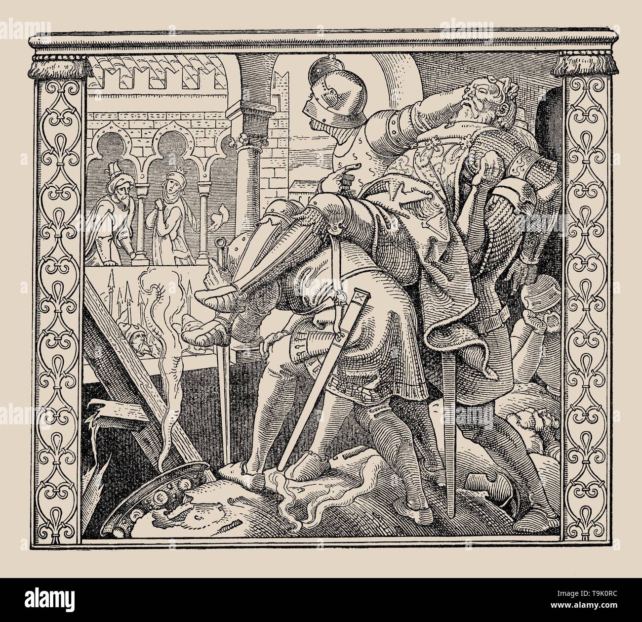 Die Nibelungen. How Rudiger?s corps is presented to Krimhild. Museum ...