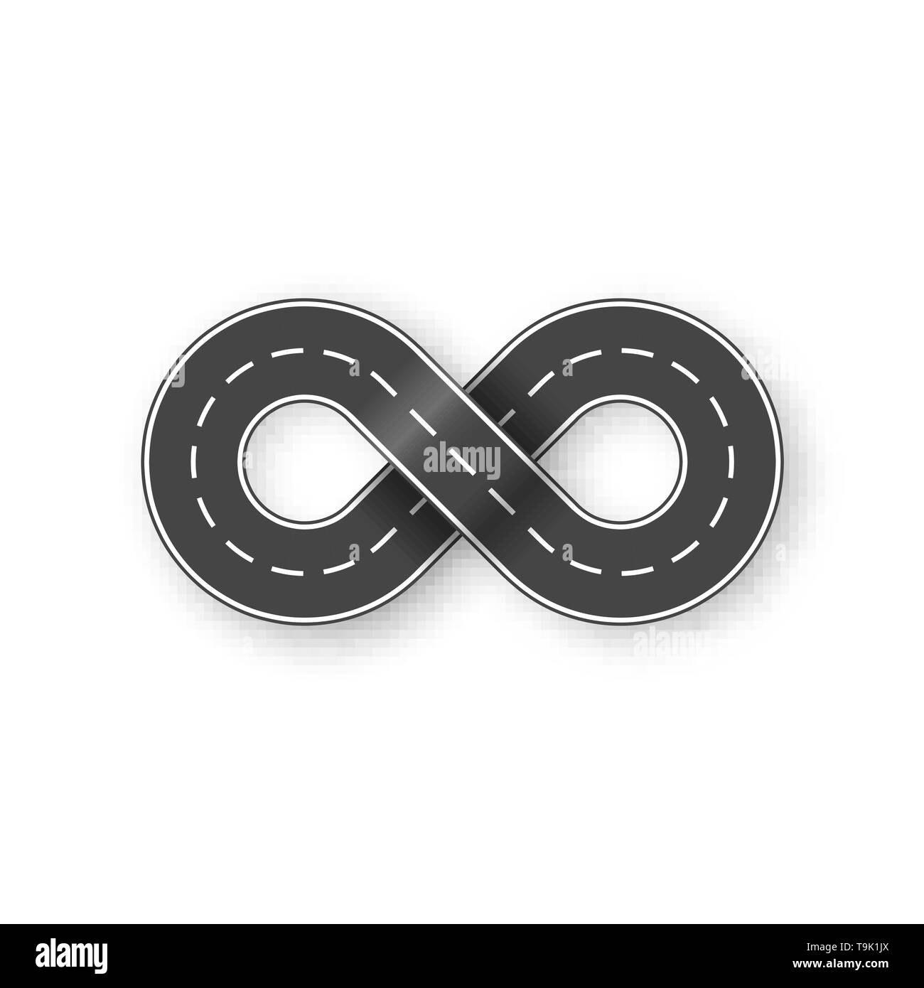 Endless road in shape of infinity sign. Graphic transportation concept ...