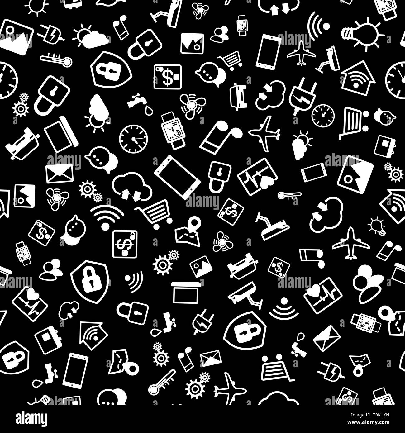 IOT concept. Internet of things icons seamless pattern. Icons ...