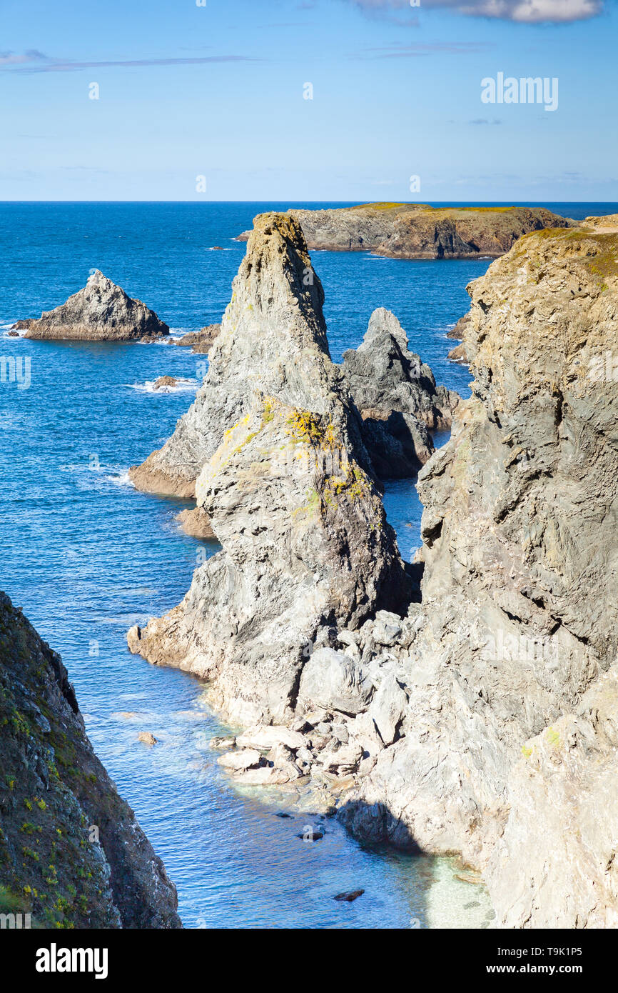 The famous places of the island Belle Ile en Mer, Needles of Port-Coton ...