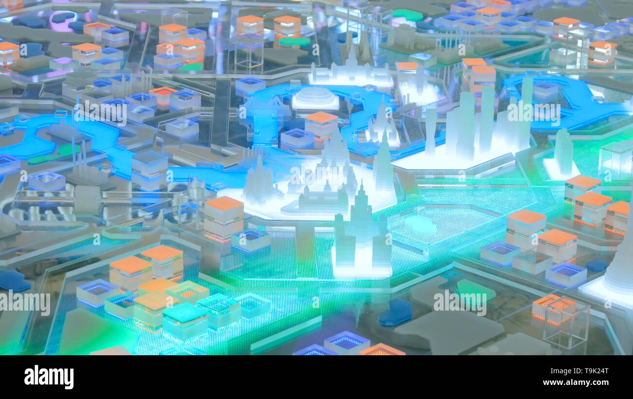 Interactive 3D city model of Moscow Stock Photo - Alamy