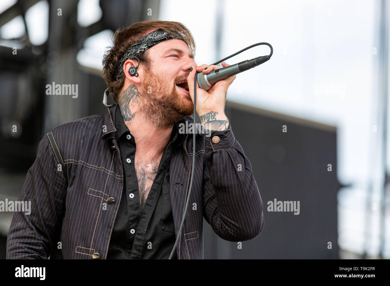 May 17, 2019 - Columbus, Ohio, U.S - CALEB SHOMO of Beartooth during ...
