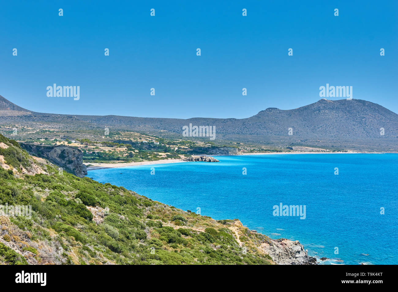 Kaladi beach, scenery with crystal clear water and the rock formation ...