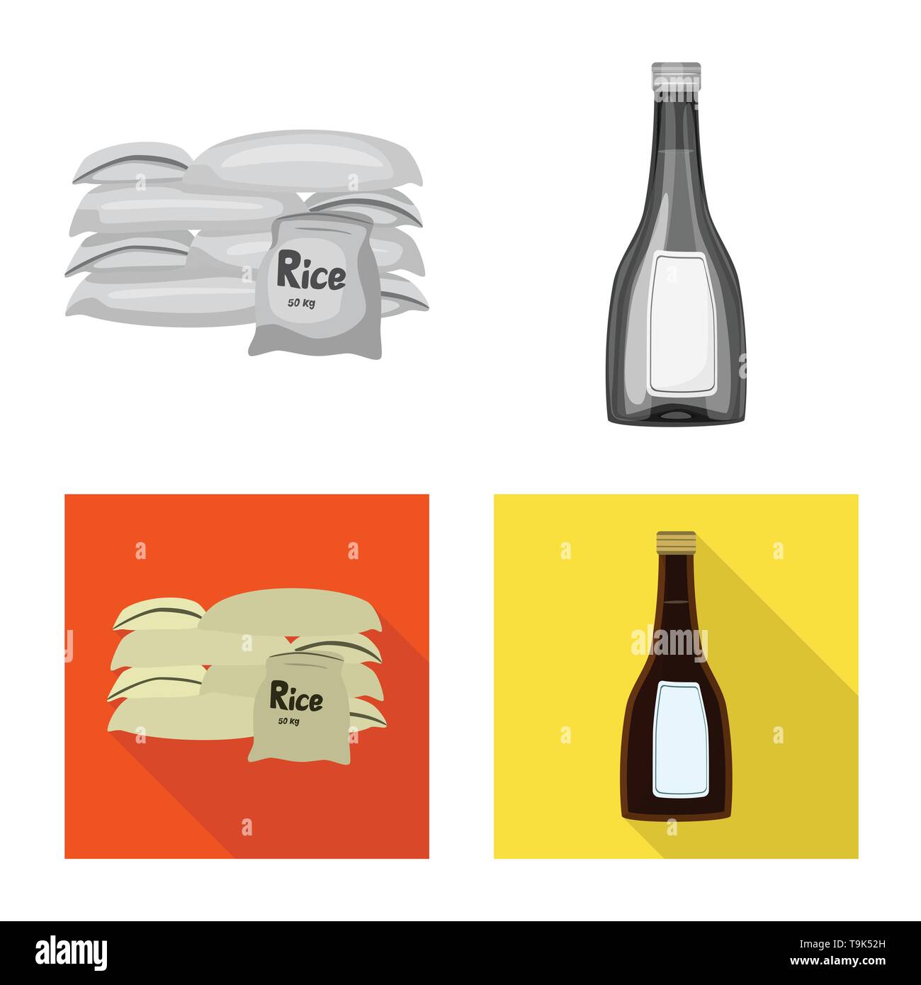 Bag sauce rice soy Stock Vector Images - Alamy